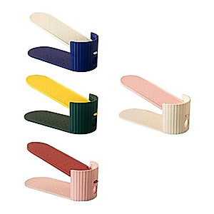 LIFKOME 4pcs Deck Shelves Footewear Layers Holding Slipper Stacker Storage Racks- Shoe Slots Holder Low Organizers Home- Layer Household Double Saver Organization High Layer for Shelf