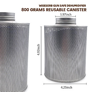 Wisesorb 800 Gram Gun Safe Dehumidifier, 1 Pack of 1.77 LBS Rechargeable Dehumidifier Blue to Pink Silica Gel Desiccant Moisture Absorbers, Dehumidifiers for Room, Bedroom, Safe, Closet, Bathroom, Car