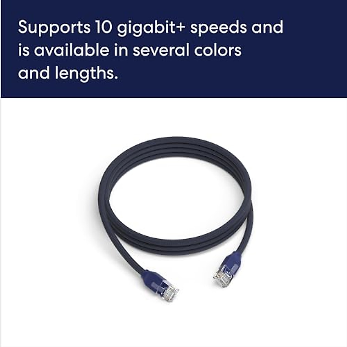 Amazon eero CAT6a Ethernet cable - Supports 10 gigabit+ speeds, 5 foot, 5-pack, Midnight Blue