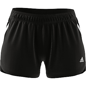 adidas Women's Knit 3-Stripes Sport Shorts, Black/White, X-Large