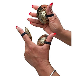 DharmaObjects Belly Dancing - Pro Finger Zills or Cymbals 2 Pair/4pcs Gold 6cm