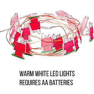Silver Buffalo Peanuts Snoopy 20ct Decorative String Lights, 7 Feet Long, Warm White LED