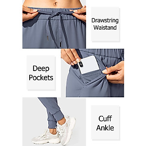 SANTINY Women's Joggers Pants Pockets Drawstring Running Sweatpants for Women Lounge Workout Jogging(Dusty Blue_XS)