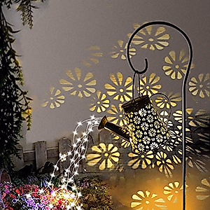 Solar Watering Can with Lights Outdoor,Hanging Solar Lantern,Metal Waterproof Garden Lights Decorations Gift for Table Patio Yards Pathway Party, Yard Decorations Outdoor