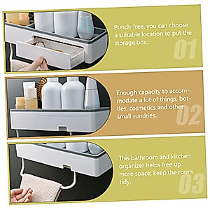 GATHINESS Shelves Bathroom Storage Rack Bathroom Wall Mounted Towel Hanger Adjustable Shelves Corner Shower Pot bar Rack Hand Towel bar Towel Rod Storage Basket Nail Free Shelf