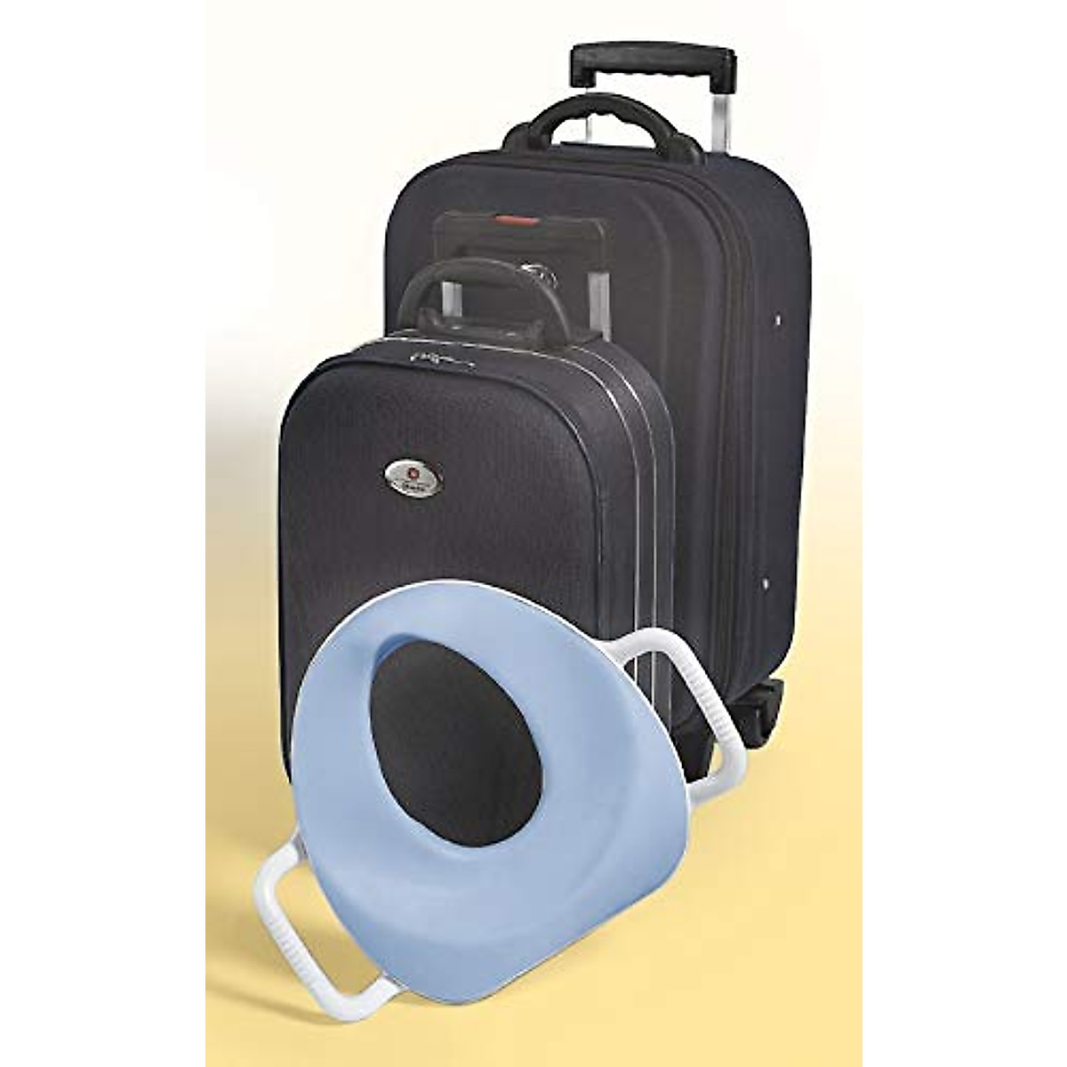 Primo 4-in-1 Complete Toilet Trainer & Step Stool, with Blue Seat, White