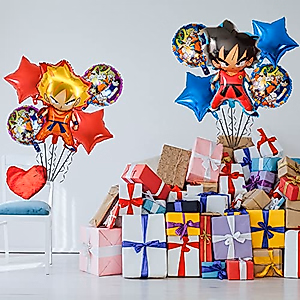 10Pcs Cute Anime Party Decoration Balloons,Aluminum Film Material Double Sided Balloons,Anime Theme Party Supplies,Kawaii Birthday Party Ballons