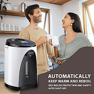 EavAire Digital Water Boiler Kettle Warmer, Fahrenheit Temp Display, Shabbat Manual Pump, Child-Proof Lock, Quick-Temp or Boil Option, Modern Design for Tea, Coffee, 5 Liter Capacity, Home and Office