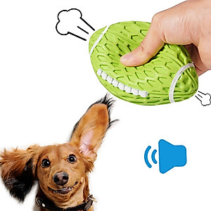 Dog Toys Ball Pet Squeaky Toys Rubber Floating Football, Interactive and Trainning Durable Chew Toys Perfect for Fetching games for Dogs, IQ Treat Ball,Best Ball For Dogs
