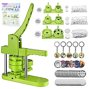 Button Maker Machine Multiple Sizes 330 Sets, Pin Maker 1''+1.25''+2.25'' Button Making Supplies, DIY Pinback Button/ Keychain Badge/ Bottle Opener Button/ Fridge Magnet Button for Christmas Party