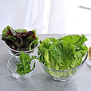 EERINESS Dinner Plates Soup Bowls Glass Bowl Salad Bowl Glass Bevel Bowl Seasoning Bowl Juice Cutlery Tableware Ramen Bowl (Size : M2pcs)