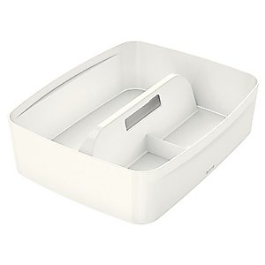 Leitz 53220001 Large MyBox Organiser Tray with Handle, Plastic, Opaque, White;MyBox
