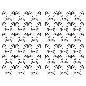 JUEKUI Set of 36 Cat Pattern Wall Decal Cat Lover Gift Nursery Decor Girls Room Decor Animal Art Vinyl Wall Sticker WS44 (Black)