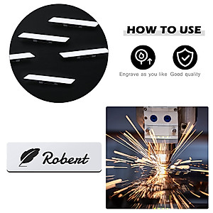 Name Tag Blank Name Badges 1 x 3 Inch DIY Blank ID Name Badge with Pin Backing for Office Workers Students, Personalized Badges Making (25 Pieces)