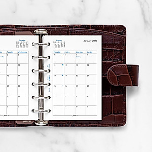 Filofax Pocket month on two pages English 2024 diary,White