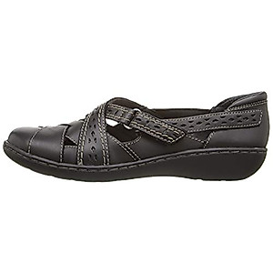 Clarks Women's Ashland Spin Q Slip-On Loafer, Black, 8.5 N US