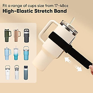 Water Bottle Pouch For Stanley, Gym Tumbler Accessories for Women, Compatible With Stanley Quencher Adventure 40oz & IceFlow 20/30oz, Workout Outdoor Tumbler Pocket for Phone, Card, Keys, Cash-Cream