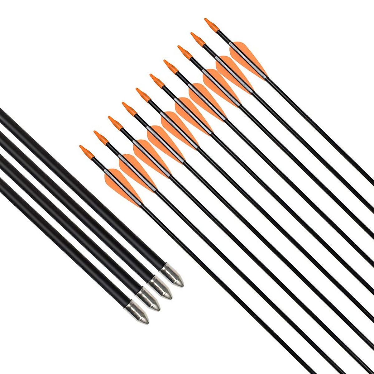 Practice Fiberglass Arrows Archery 30 Inch Target Shooting Safetyglass Recurve Bows Suitable for Youth Children Woman Beginner 6PCS