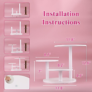 HAPOO Cake Stand 3 Tiered Serving Tray Dessert Stand for Birthday Party Wedding Round Cupcake Display Tower Stand