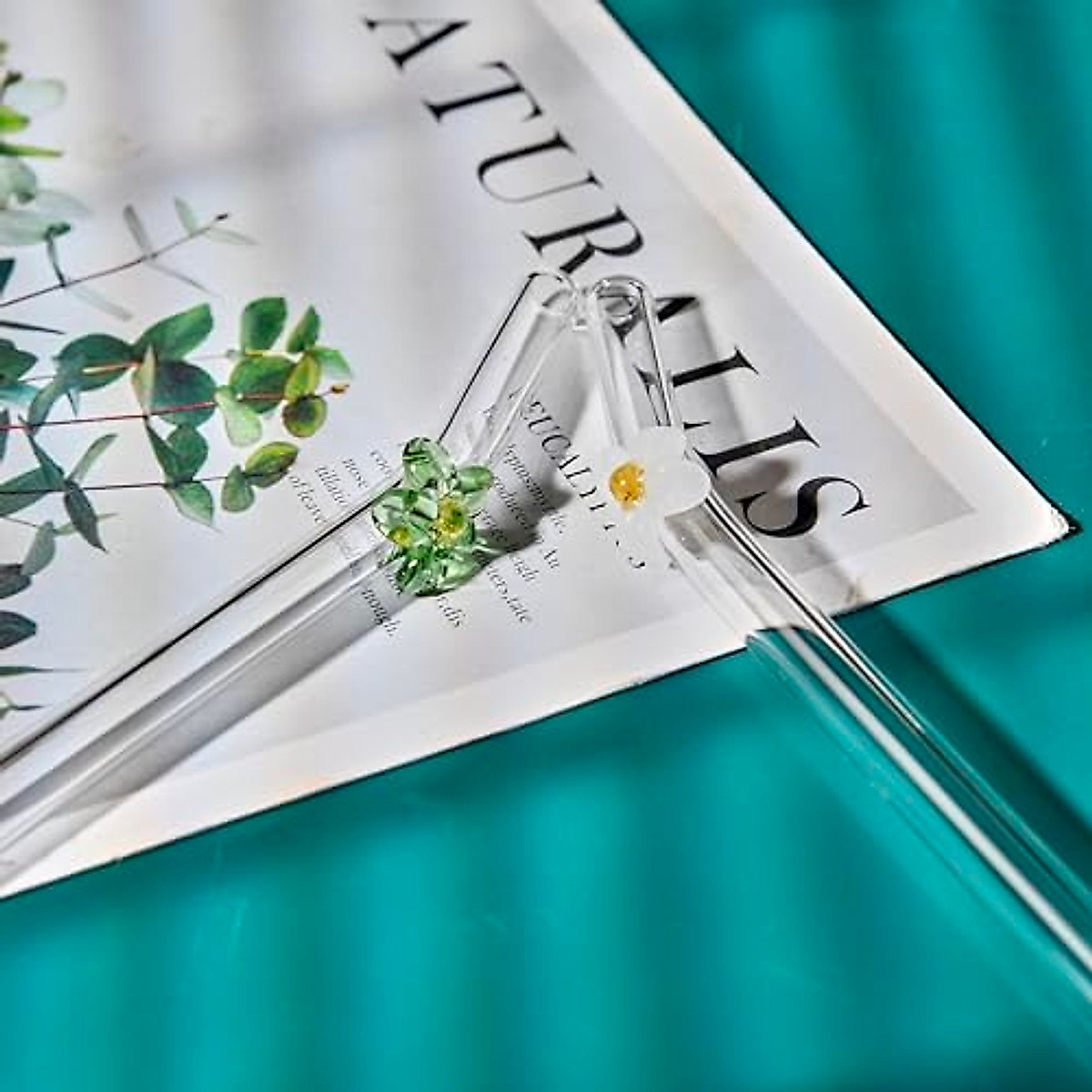 Reusable Glass Straws | 8.2'' X 8mm with Cleaning Brush | Perfect for Smoothies, Milkshakes, Juices ,Teas and Other Cold/Hot Beverages