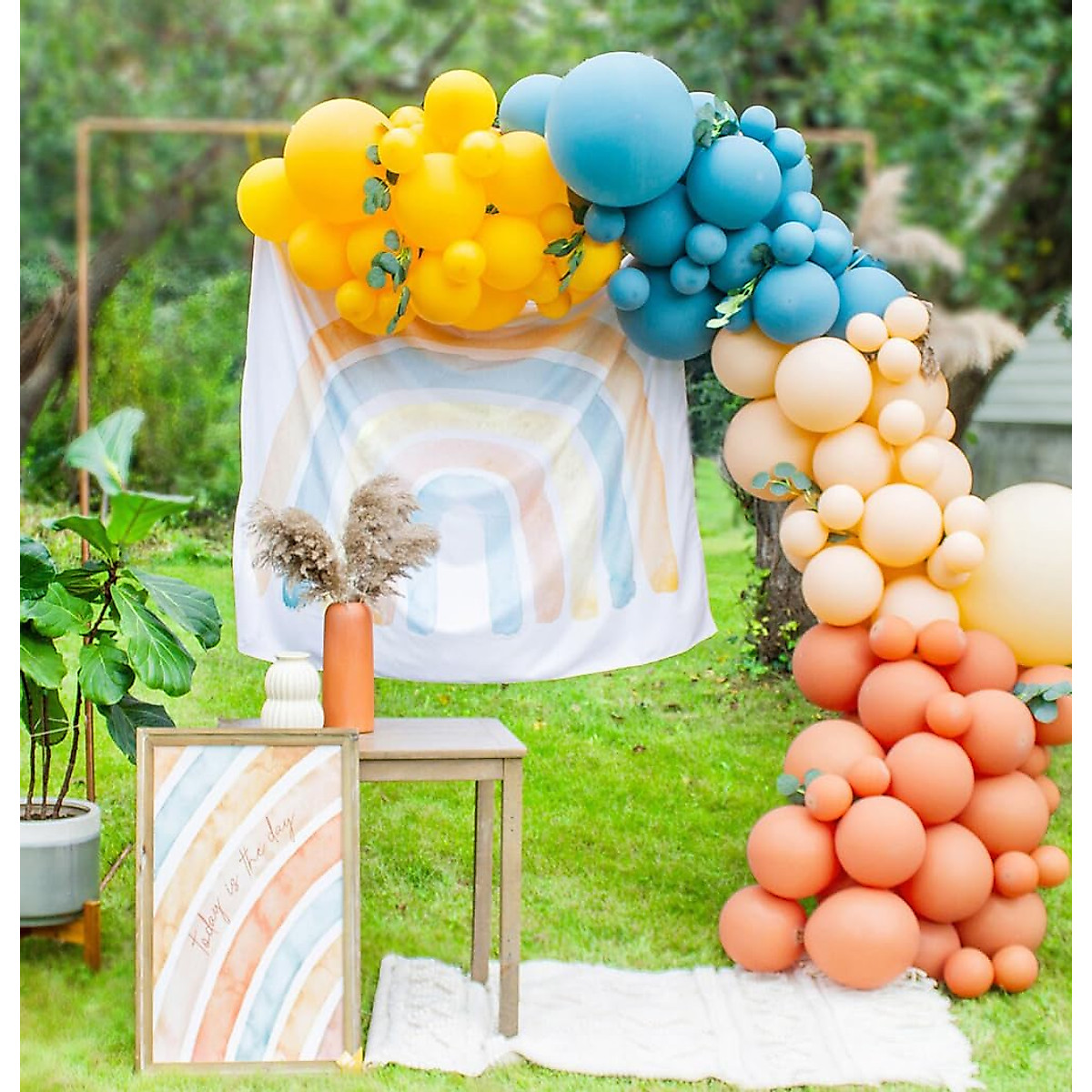 Beaumode Here Comes the Son Balloon Arch Garland Kit 149pcs for Retro Sun Baby Shower First Trip Around the Sun Sunshine Theme Birthday Kids Groovy Boho Party Backdrop Decoration (Slate Blue)