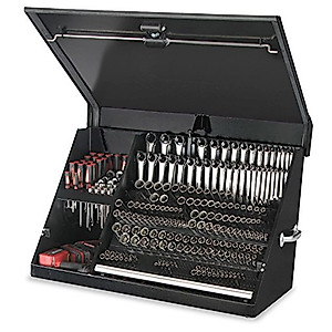 Montezuma – XL450B – 36-Inch Portable TRIANGLE Toolbox – Multi-Tier Design – 16-Gauge Construction – SAE and Metric Tool Chest – Weather-Resistant Toolbox – Lock and Latching System, Black