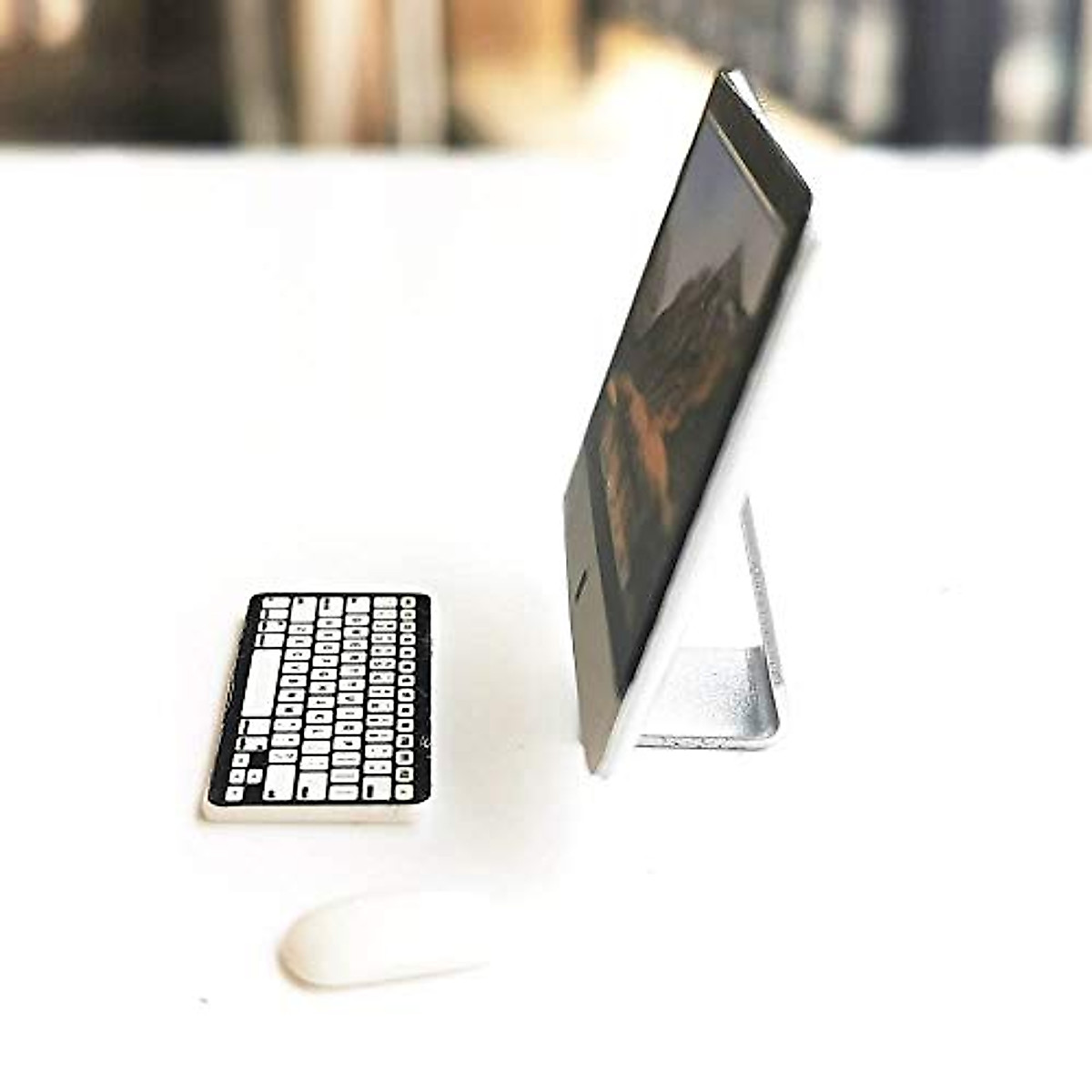 Dollhouse Decoration Miniature Accessories Dollhouse Computer Laptop Tablet Phone Simulation Accessories for Doll 1/6 1/12 Miniatures Play Set - 3 Pcs (PC Style)