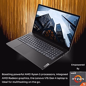 Lenovo V15 Gen 4 Business Laptop, 15.6" FHD Screen, AMD Ryzen 5 5500U, 16GB RAM, 1TB SSD, Webcam, HDMI, Wi-Fi, Windows 11 Pro, Black