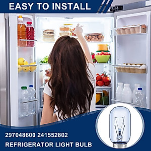 AMI PARTS Refrigerator Light Bulb T8 297048600 241552802 Replacement Refrigerator 40W Compatible with Whirl-Pool Kenm-ore Light Bulb Refrigerator