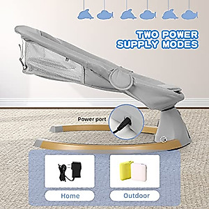 Baby Swings for Infants to Toddler,3 in 1 Electric Remote Control Baby Bouncers for Infants with Detachable Dinner Plate,4 Sway Ranges,Bluetooth Support Heavy Duty Base Baby Rocker for 0-24 Month