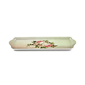 Pimpernel Antique Roses Collection Sandwich Tray | Serving Platter | Crudité and Appetizer Tray for Indoor and Outdoor use | Made of Melamine | Measures 15.1" x 6.5" | Dishwasher Safe