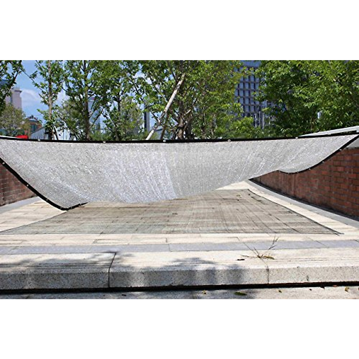 Jesasy 70% 10 ft x 14 ft Aluminet Shade Cloth Panels with Grommets