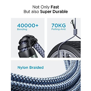 100W USB C to USB C Cable 10ft, Type C to Type C Cable, AINOPE USBC to USBC Fast Charging Cable Right Angle Compatible with MacBook Air/Pro, iPad Pro 12.9/11/Air/Mini, Samsung Galaxy S22/21/20/Note20