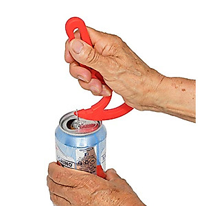 Safe Ring Pull Can Opener Protects Nails Arthritis Hands | Red - by Home-X
