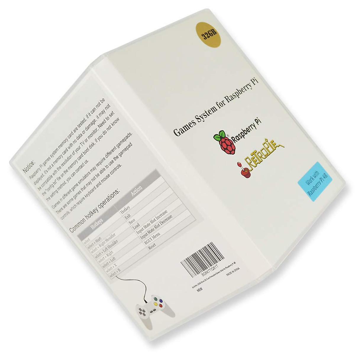 BeiErMei Raspberry Pi 4B Game System Retropie RetroArch EmulationStation Preloaded 32GB Games Plus Data with Class 10 MicroSD TF Card, Only Work with Raspberry Pi 4B, KODI+LXDE, Video Previews