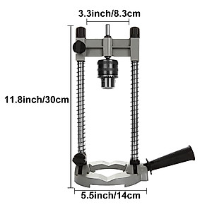 CertBuy Portable Drill Press for Hand Drill, Multi-Angle Drill Guide Attachment For 1/4 Inch and 3/8 Inch Adjustable Angle Drill Holder Guide, Portable Drill Guide with Chuck