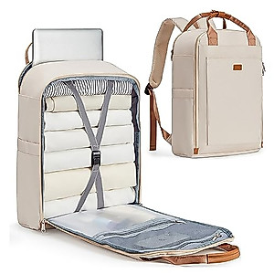 UPPACK Travel Laptop backpack for Women Work Bag Teacher Backpack Large Travel Backpack Women Carry On Backpack Laptop Backpacks for Men Personal Item Backpack for Airlines Outdoor Waterproof Beige