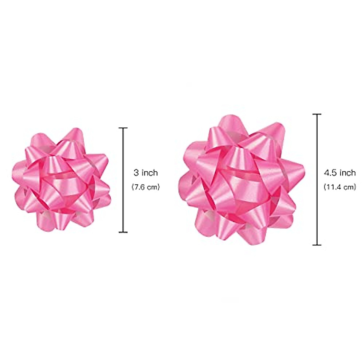 WRAPAHOLIC Pink Gift Bow Assortment (12 Bows) for Birthday, Wedding, Christmas, Baby Shower, Bridal Showers