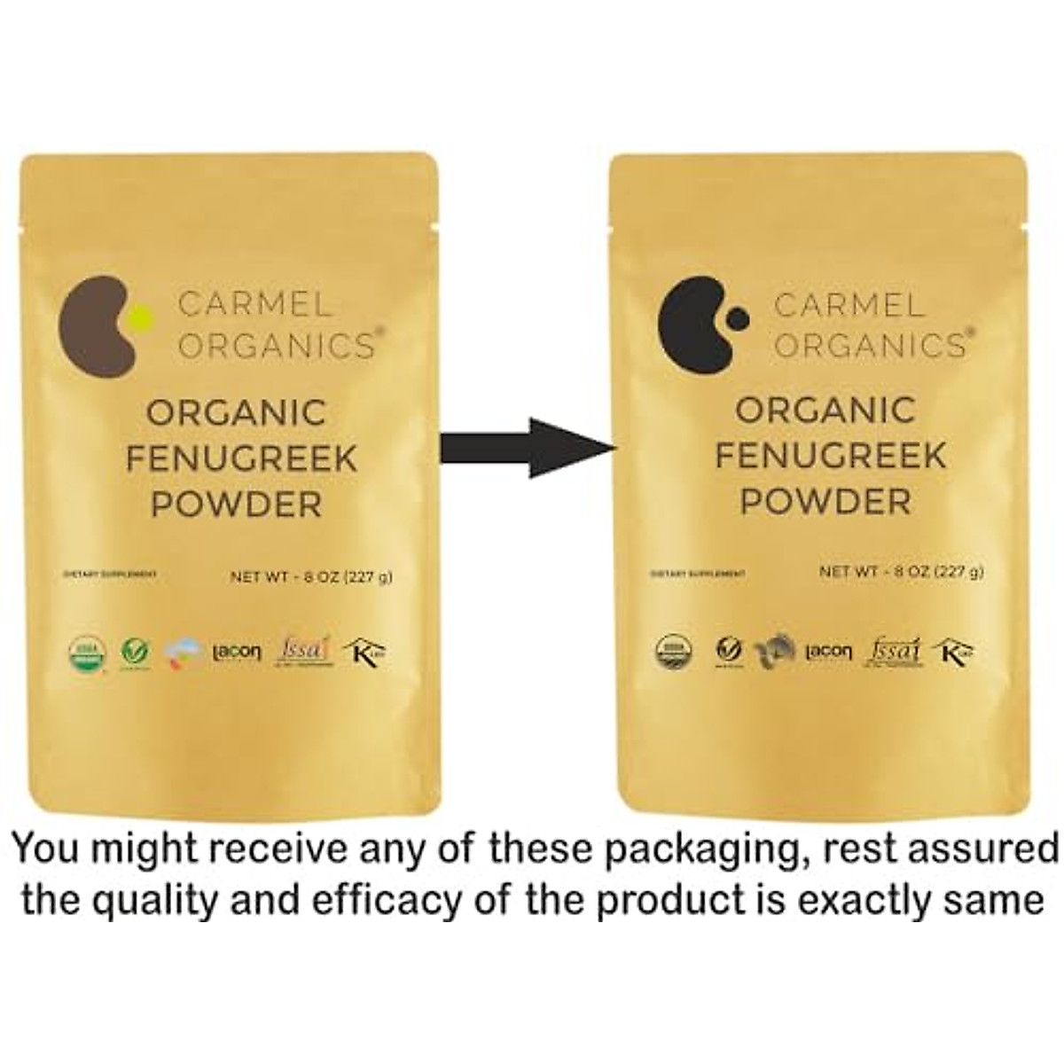 CARMEL ORGANICS Fenugreek |Methi Seeds (Powder, 8 Ounce or 0.5 Lbs)(Pack of 1) | USDA Certified Organic | Non-Gmo | No Added Preservatives | Indian Origin Fenugreek Seeds