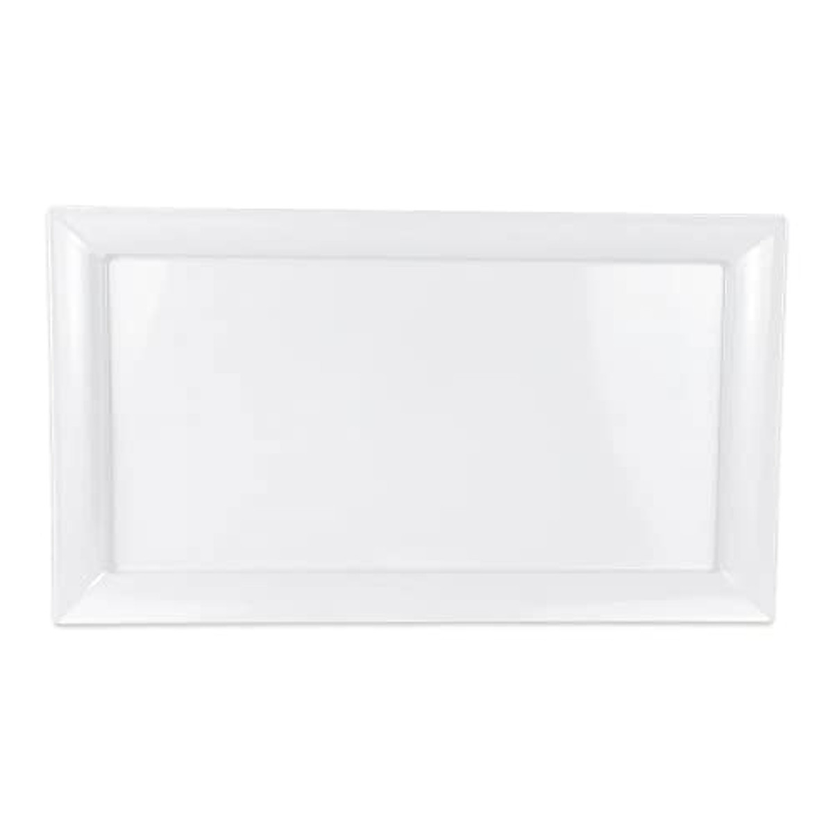 G.E.T. ML-242-W White 28" x 16" Rectangular Tray, Break Resistant Dishwasher Safe Melamine Plastic, Siciliano Collection