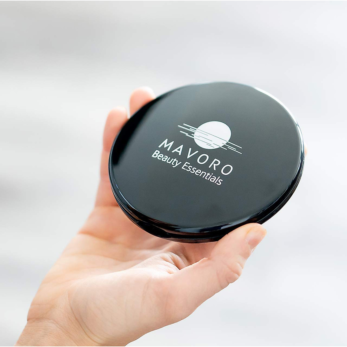 Magnifying Compact Mirror for Purses with 10X Magnification – Double Sided Travel Makeup Mirror, 4 Inch Small Pocket Mirror, or Purse Mirror. Bundle Black and Pink