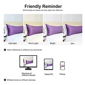uxcell Satin Body Pillow Case, Purple Silky Body Pillowcases for Hair and Skin, 21x54 Long Pillow Covers with Zipper Closure