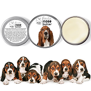 The Blissful Dog Basset Hound Nose Butter Tin, Versatile Dog Nose Balm for Dry Nose, Handcrafted Nose Moisturizer, Easy-to-Apply Dog Essentials, Unscented, 1 oz.