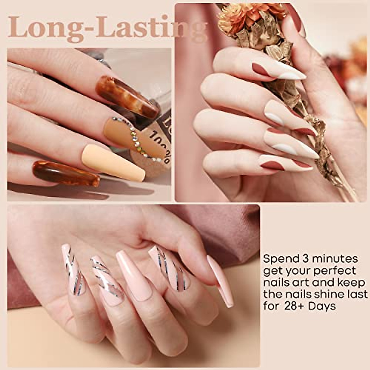 modelones Gel Nail Polish Set- 6 Colors Nude Gel Polish All Seasons Skin Tones Pink Neutral Brown Gel Polish Kit, Soak Off LED Gel Nail Kit Manicure DIY Home