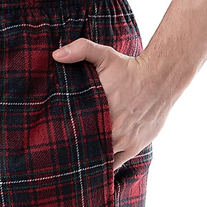 IZOD Men's Silky Fleece Sleep Pant, Dark Red Plaid, 3X-Large