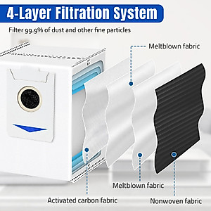 17pcs Replacement Parts for Ecovacs Deebot X2 / X2 Omni / X2 Pro / DEX86 Vacuum Cleaner Accessories, 1 Main Brush, 4 Side Brush, 4 Hepa Filters, 4 Dust Bags, 4 Mop Cloths