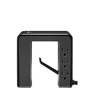 APC Desk Mount Power Station PE6U4, U-Shaped Surge Protector with USB Ports (4), Desk Clamp, 6 Outlet, 1080 Joules Black
