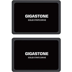 Gigastone SATA SSD 500GB (2-Pack) 2.5 inch SSD 520MB/s Upgrade Laptop PC Memory and Storage PS4 HDD Replacement 2.5" Internal Solid State Hard Drives SATA III SLC Cache 3D NAND Increase Performance