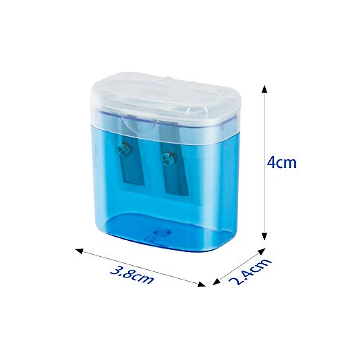 KIDMEN 12 PCS 2 Holes Small Manual Pencil Sharpener with Lid,for Kids,School