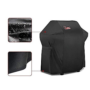 Kingkong 7138 Premium Grill Cover for Weber Spirit 200 and Spirit II 200 Series Gas Grills (Compared to 7138) Including Brush, Tongs and Thermometer